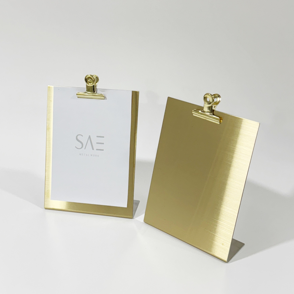 골드 메탈 스탠드 POP A5 세로 클립형